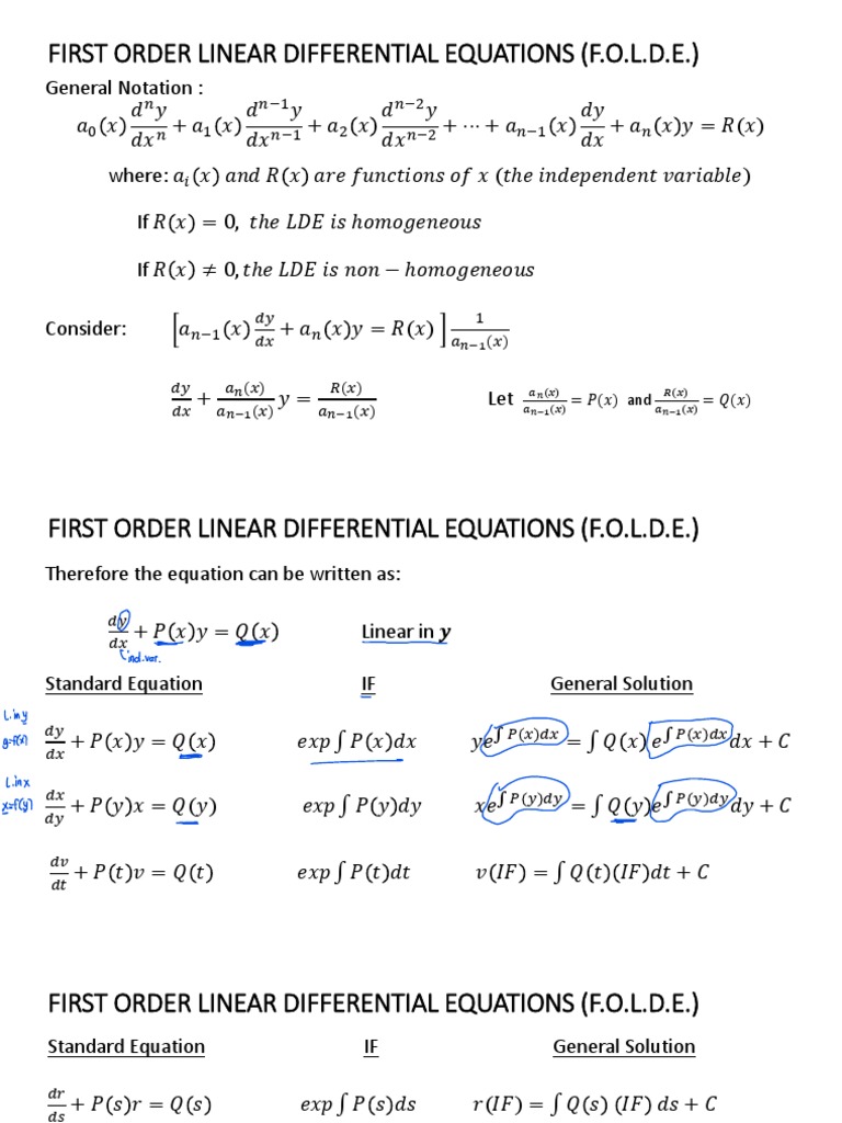 Math237 P02 - First Order Linear DE - 3312023 | PDF | Differential ...