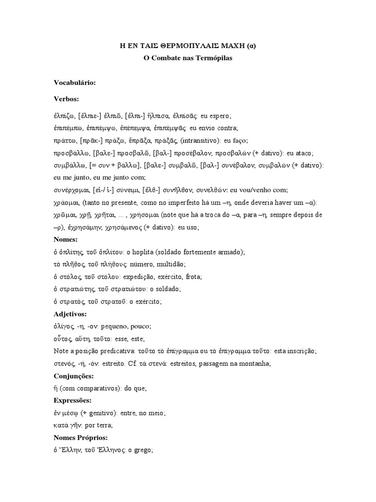 Athenaze 14 Portugues | PDF | Grécia Antiga | Linguística