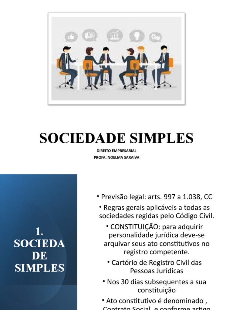 Sociedade Simples | PDF | Nacionalidade | Conceitos jurídicos