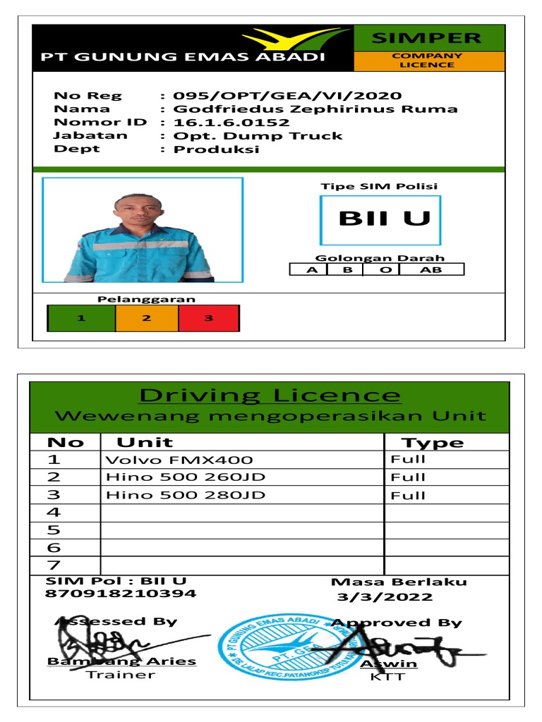 SIMPER Driver License Overview | PDF