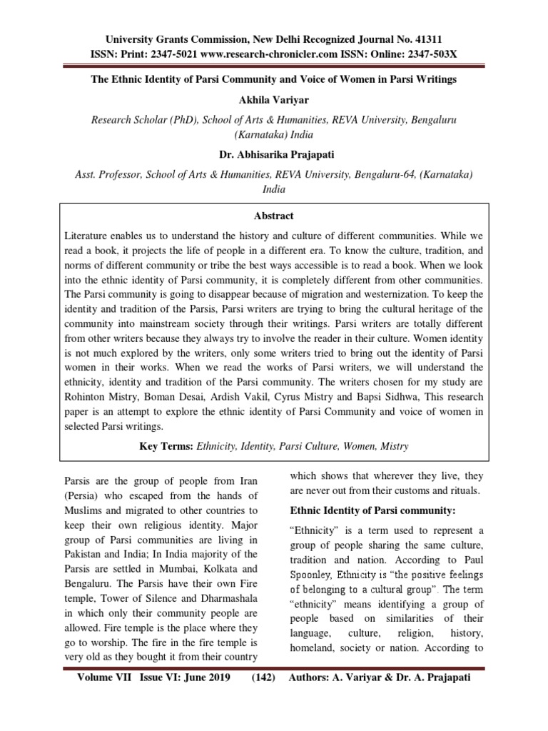 The Ethnic Identity of Parsi Community A | PDF | Zoroastrianism ...