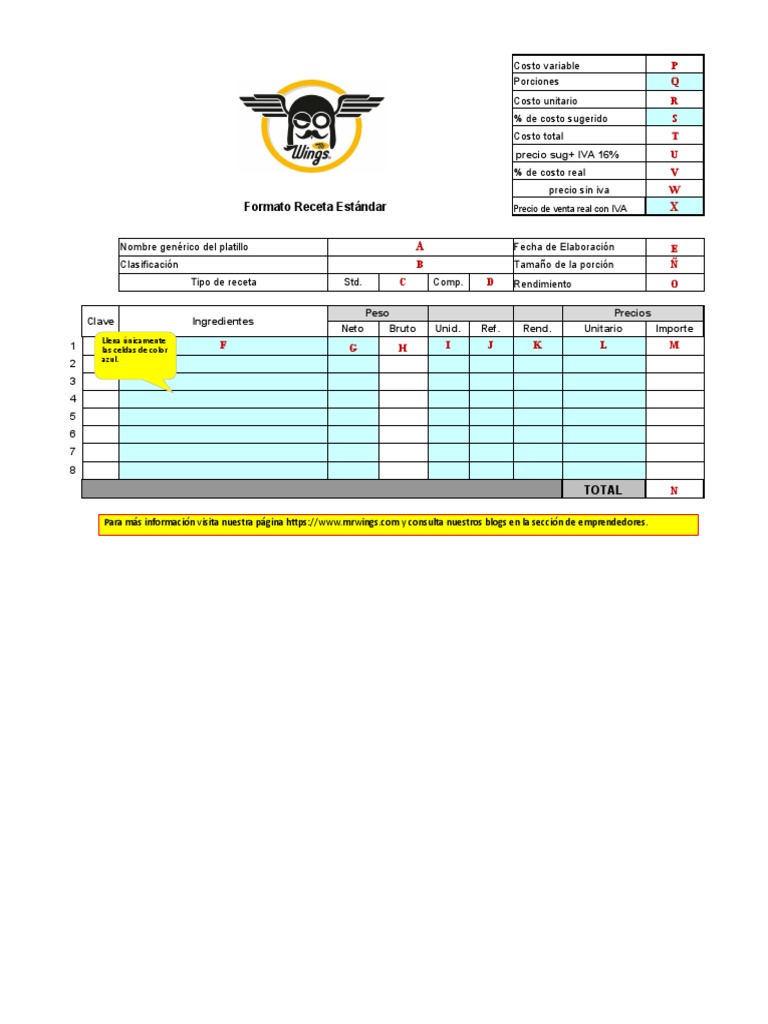 Formato para Costeo | PDF