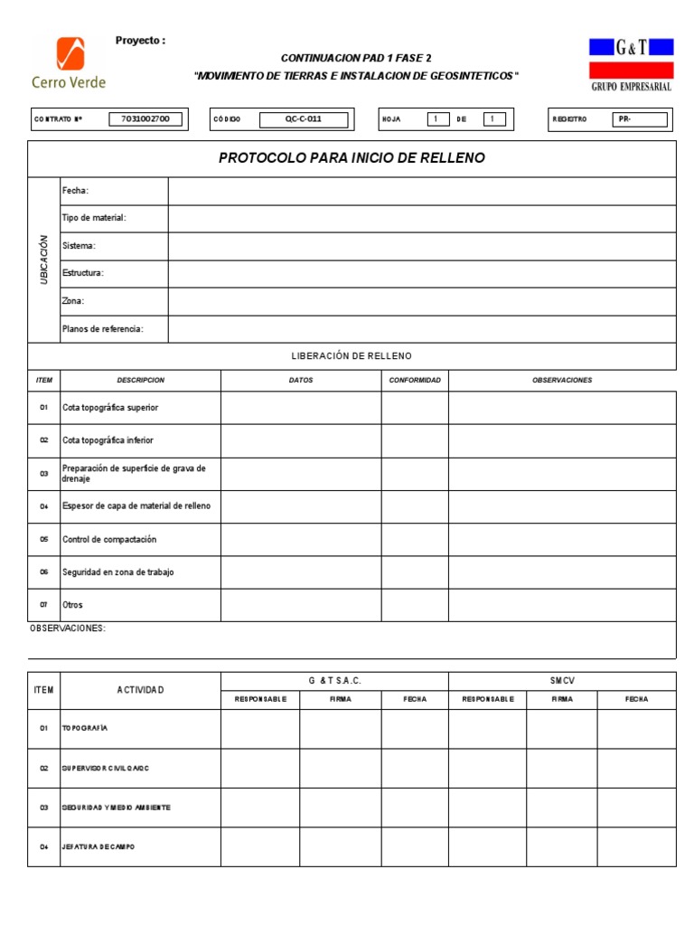 003 - Protocolo de Relleno | PDF