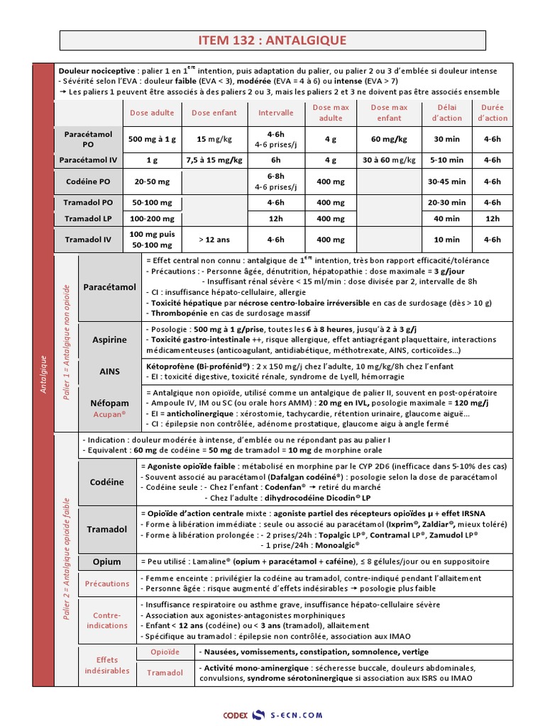 Item 132 - Antalgique | PDF | Antalgique | Morphine