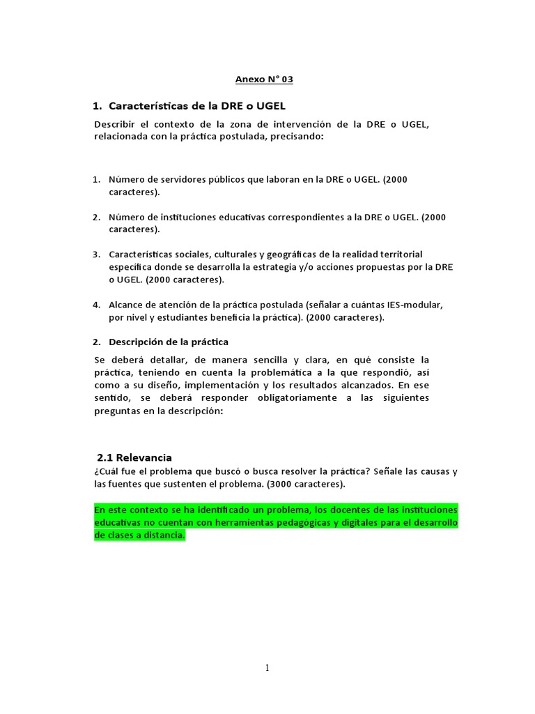 Anexo N3 - Estructura Del Informe de Postulación (3) - Ejemplo | PDF | Enseñando