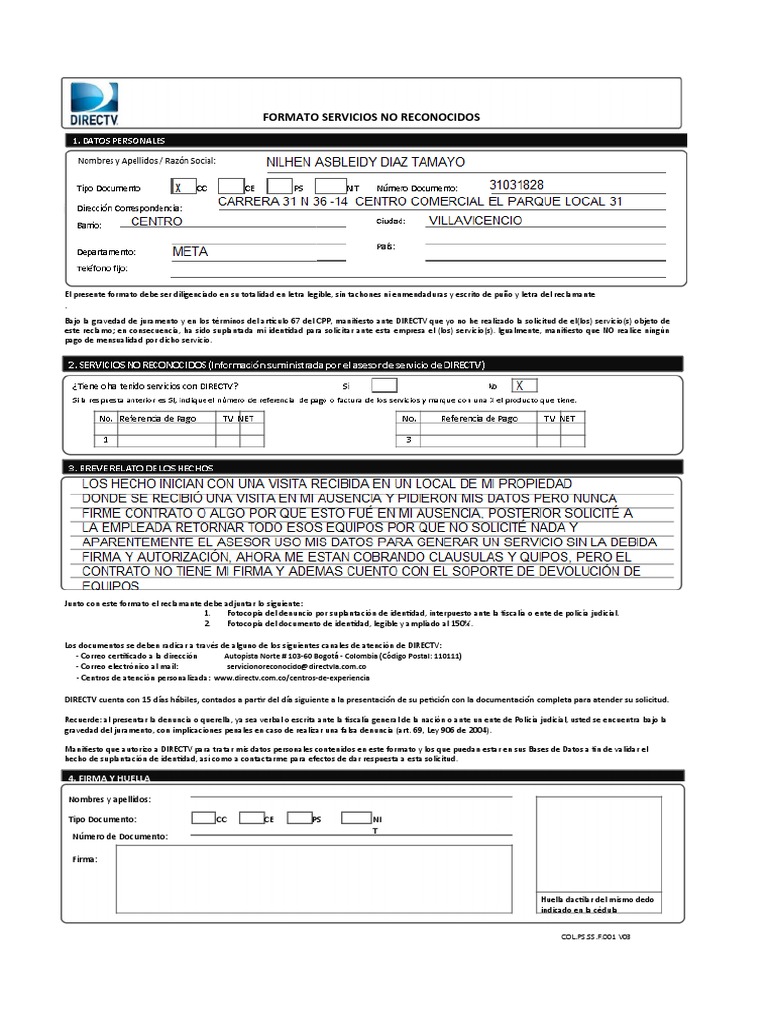 Formato Directv | PDF | Justicia | Crimen y violencia