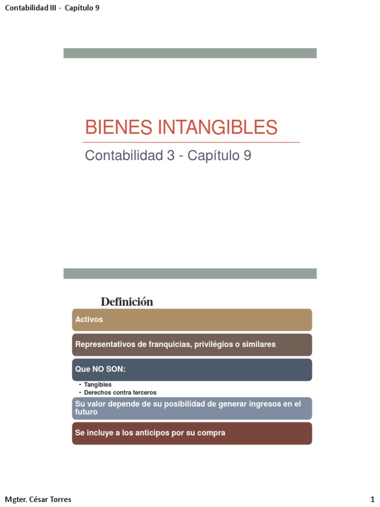Capítulo 09 Bienes Intangibles | PDF | Activo intangible | Contabilidad