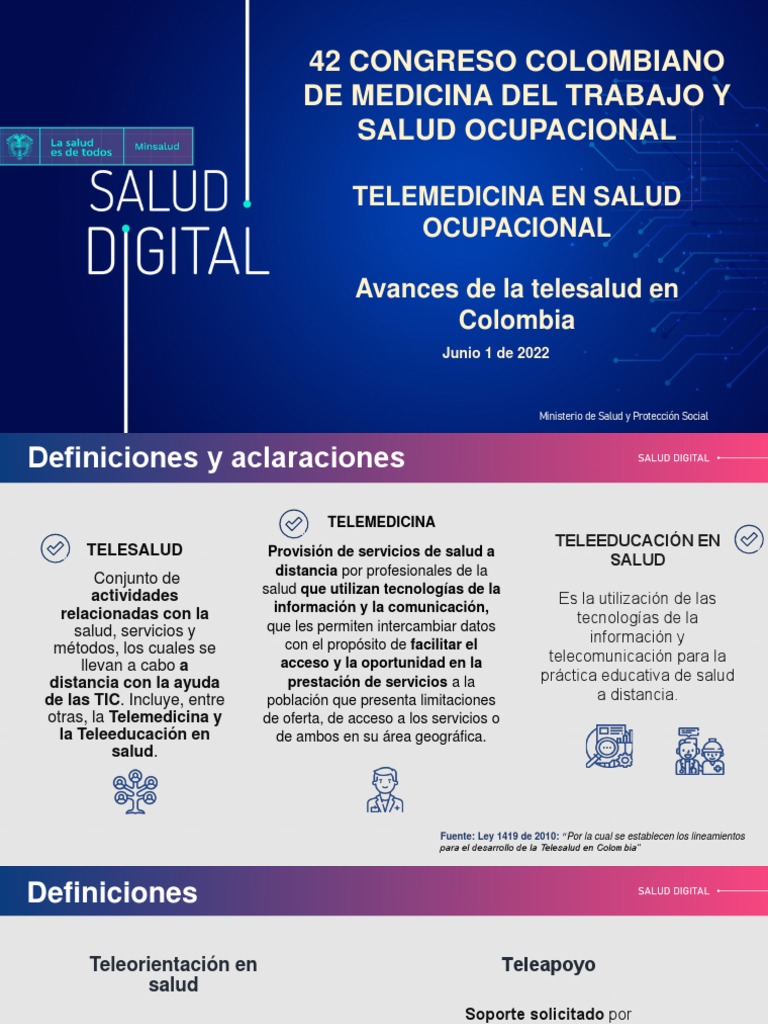 Telemedicina En Salud Ocupacional Dra Sandra Gallegos Pdf Tecnología De Información Y