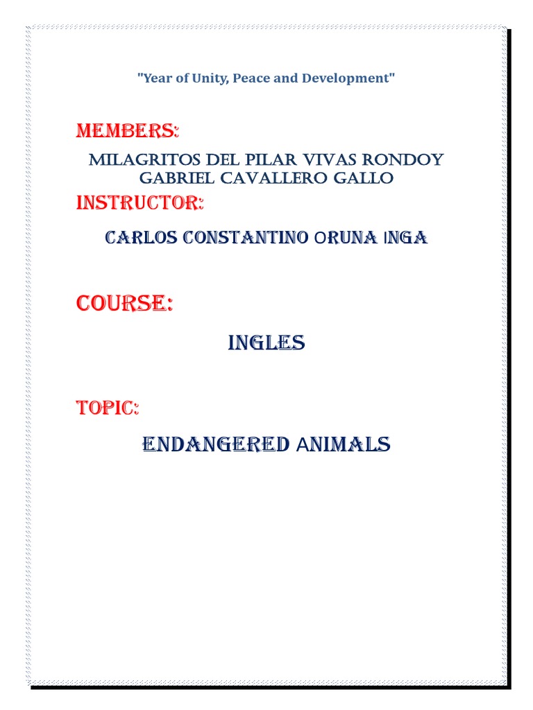 Proyecto Final de Ingles | PDF | Organisms | Environmental Conservation