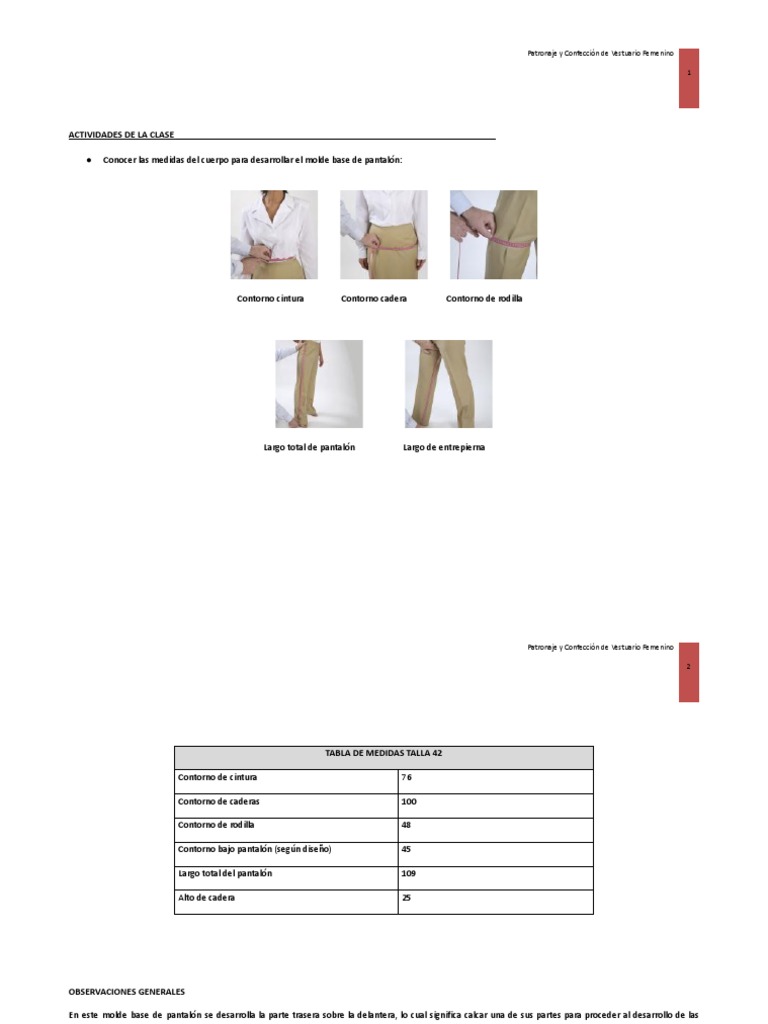 Molde Base Pantalon Femenino | PDF | Pantalones