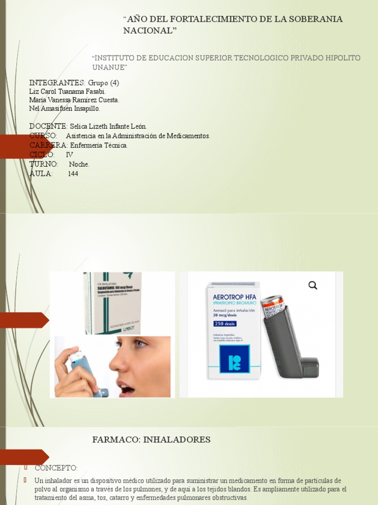 Uso de Inhaladores en Enfermería Técnica | PDF | Medicina CLINICA | Especialidades Medicas