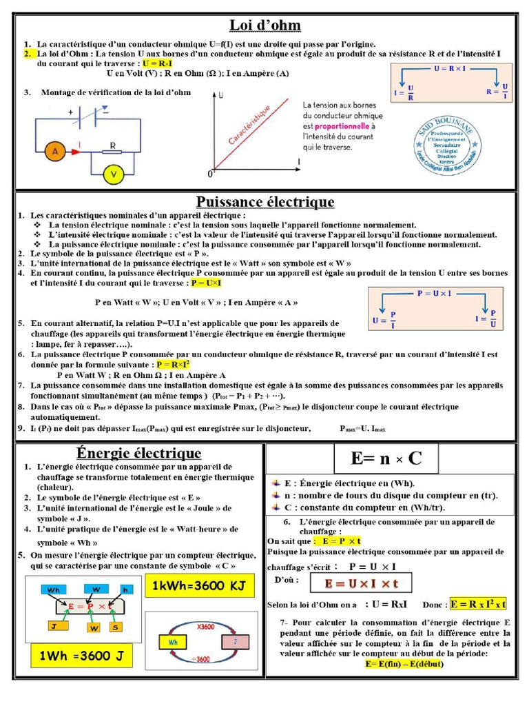 Resumé Électricité PDF | PDF