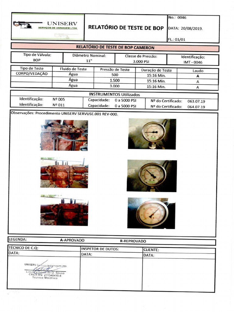 Teste de BOP | PDF