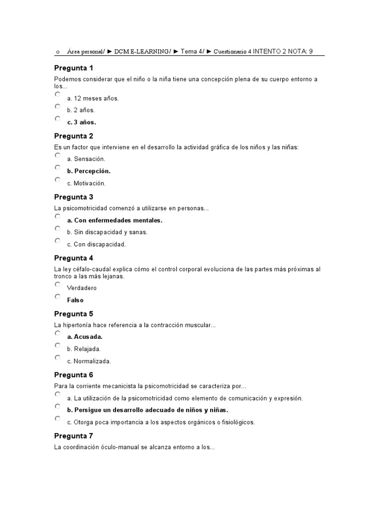 DCM Tema 4 Cuestionario 4 INTENTO 2 NOTA 9 | PDF