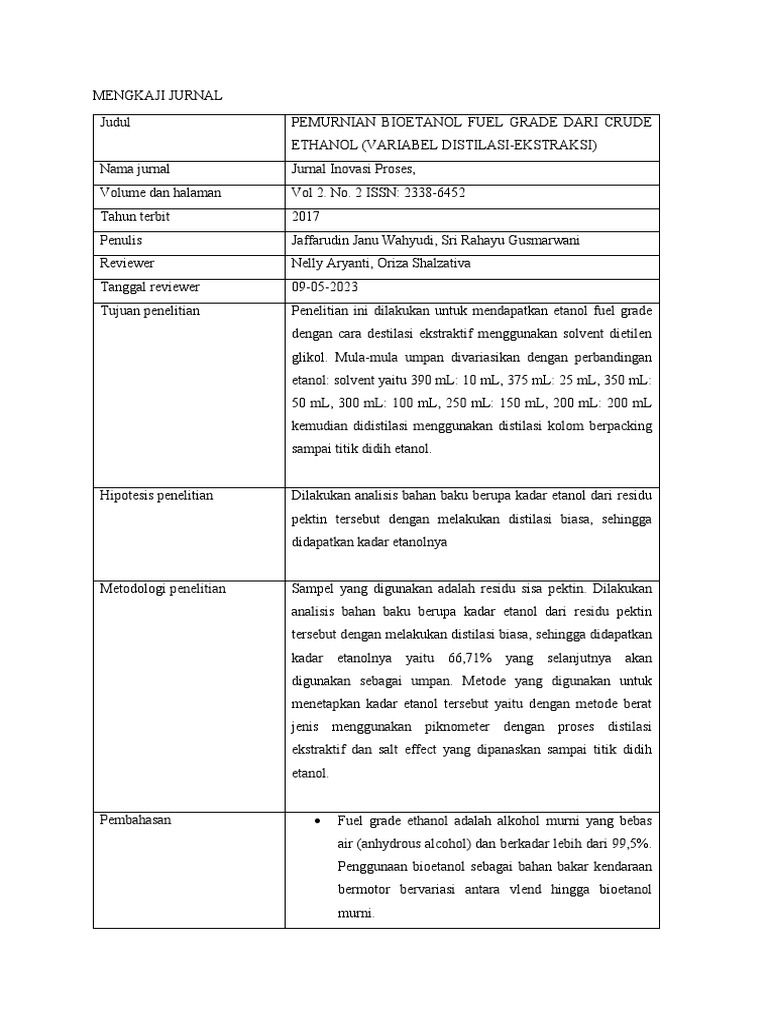 Review Jurnal 1 Jenis Jenis Destilasi | PDF