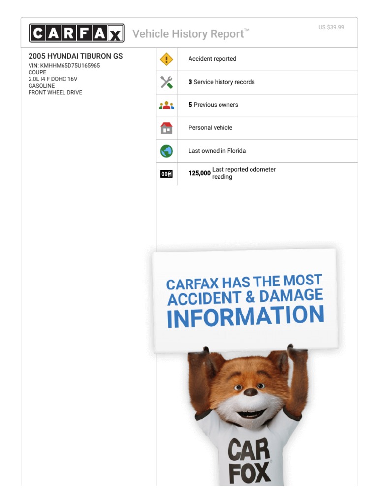 Carfax Vehicle History Report Download Free Pdf Used Car