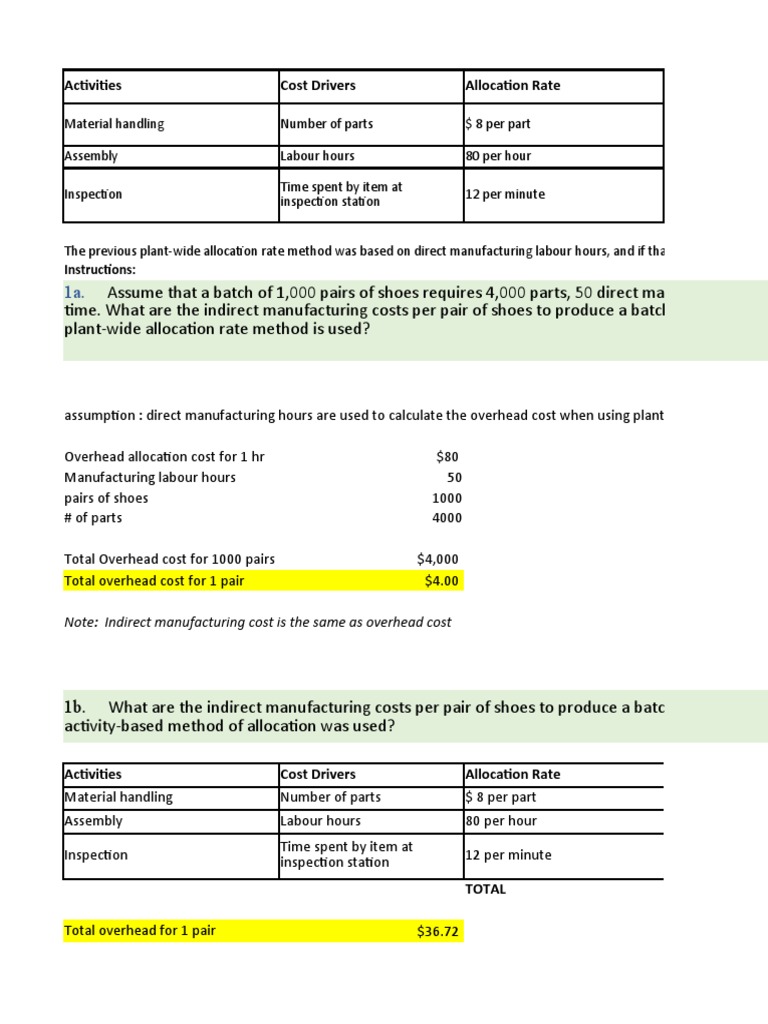 ABC Class Exercise Answer Key | PDF | Cost | Business Process