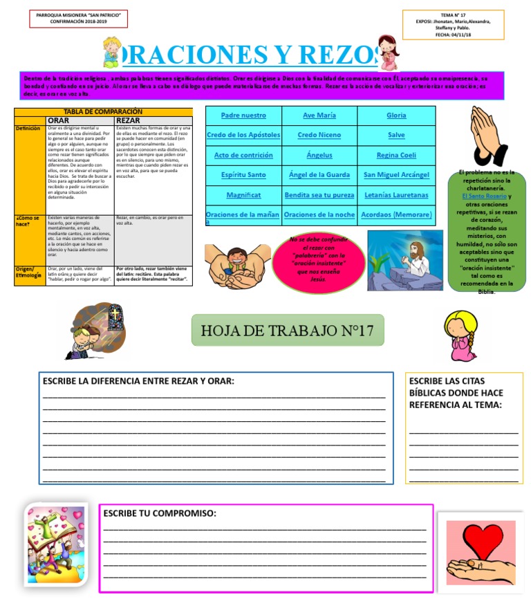 Hoja D Trabajo N 17 | Descargar gratis PDF | Oración | Creencia religiosa y doctrina