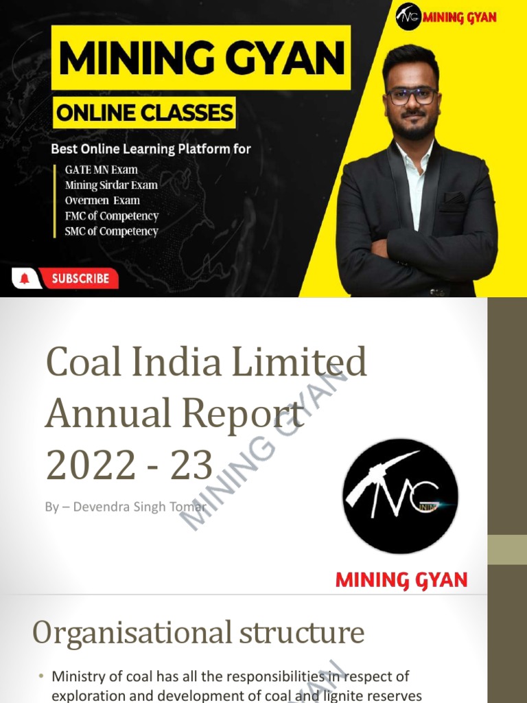 CIL Annual Report 2022-23 | Download Free PDF | Coal Mining | Coal