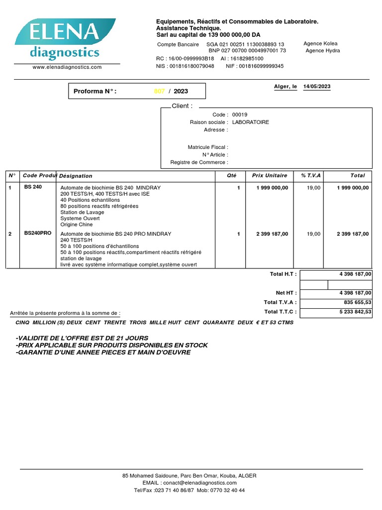 Facture Proforma | PDF