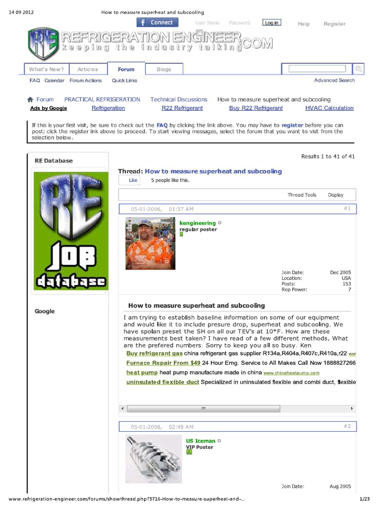 How To Measure Superheat and Subcooling | PDF