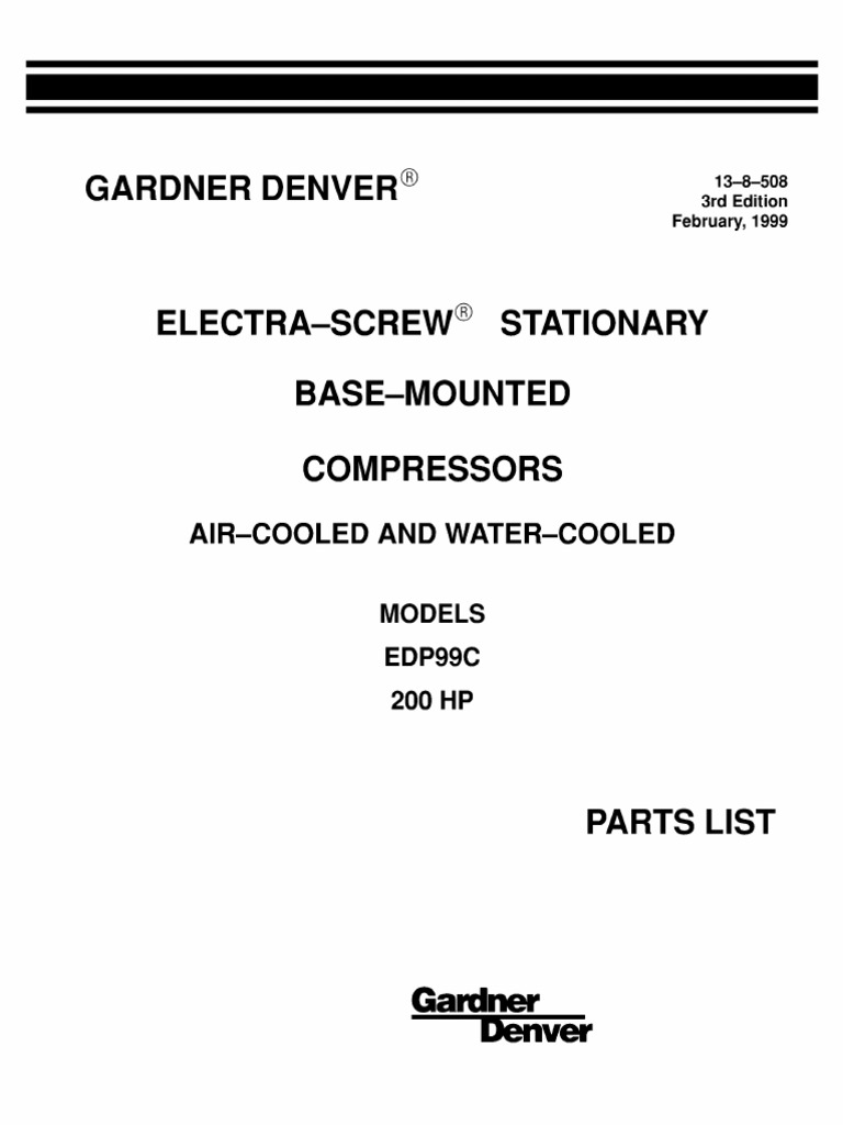 Gardner Denver EDP99C Parts Book | PDF