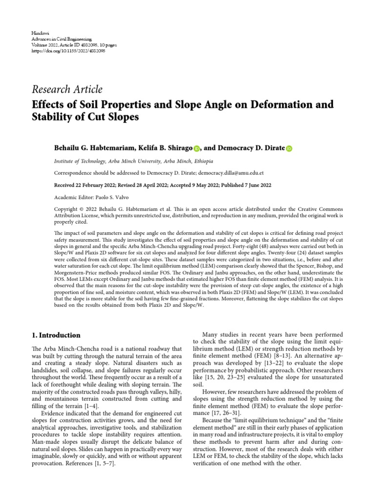 Effects of Soil Properties and Slope Angle On Defo | PDF | Strength Of ...