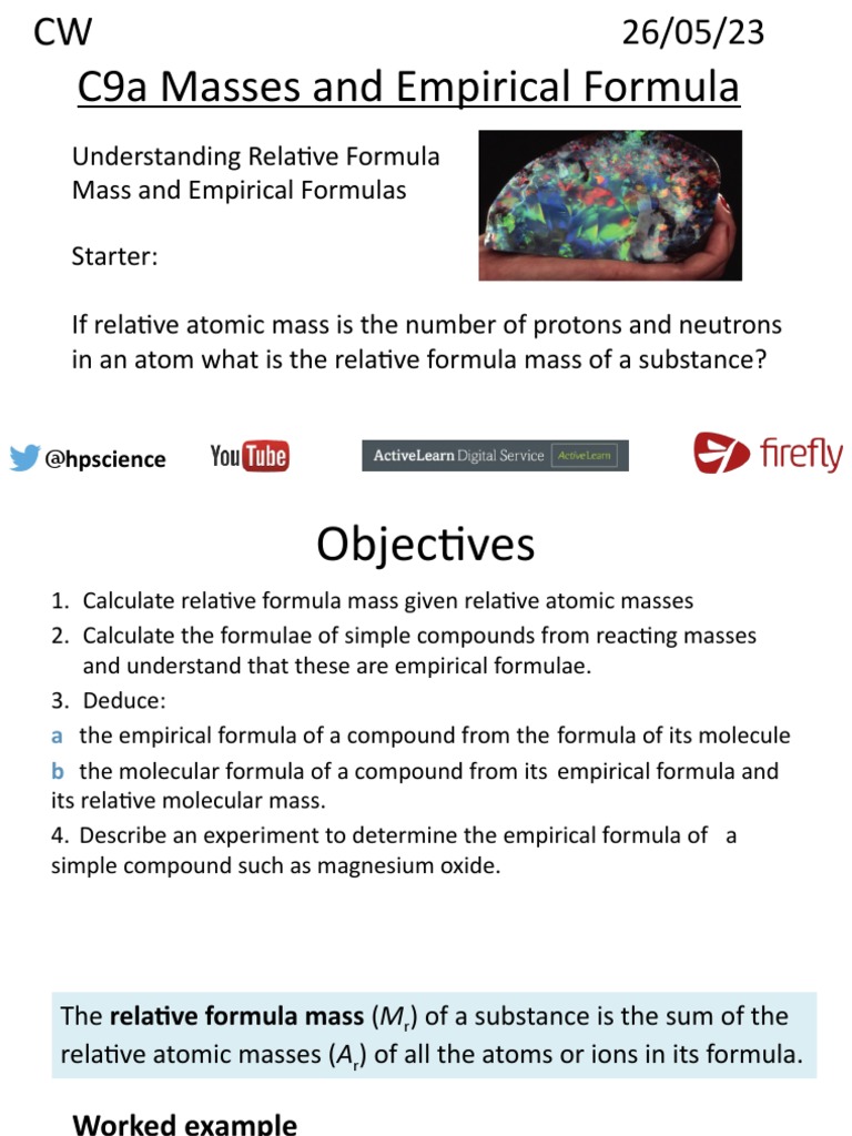 Calculate Relative & Empirical Formulas | PDF | Chemical Compounds ...