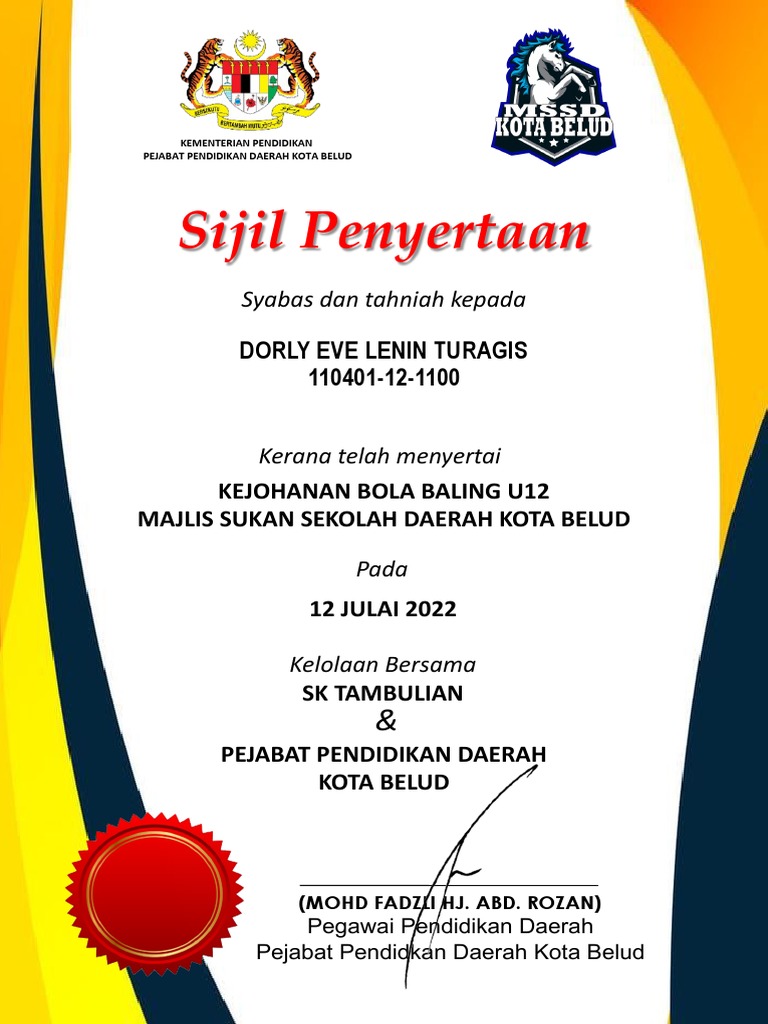 Sijil MSSD PPD Kb-Dorly | PDF