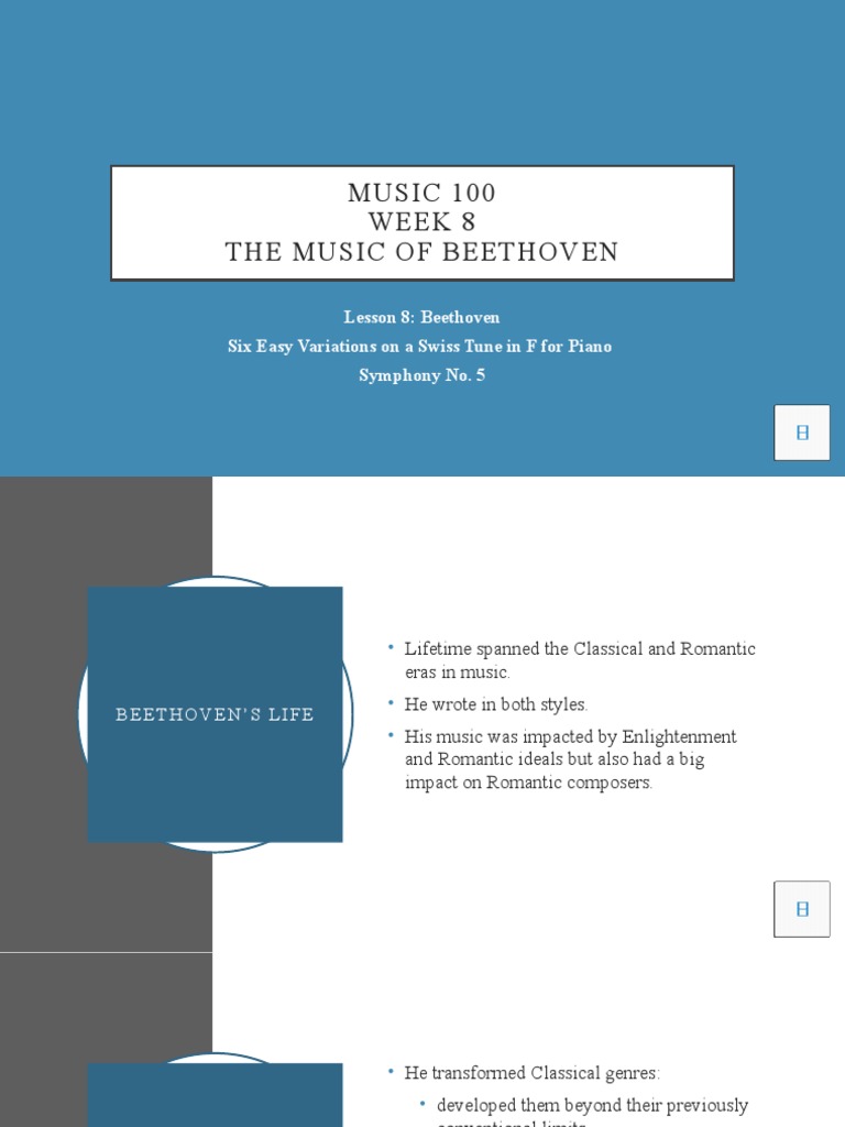 Music 100 Week 8 Lesson 8 Beethoven | PDF | Ludwig Van Beethoven ...