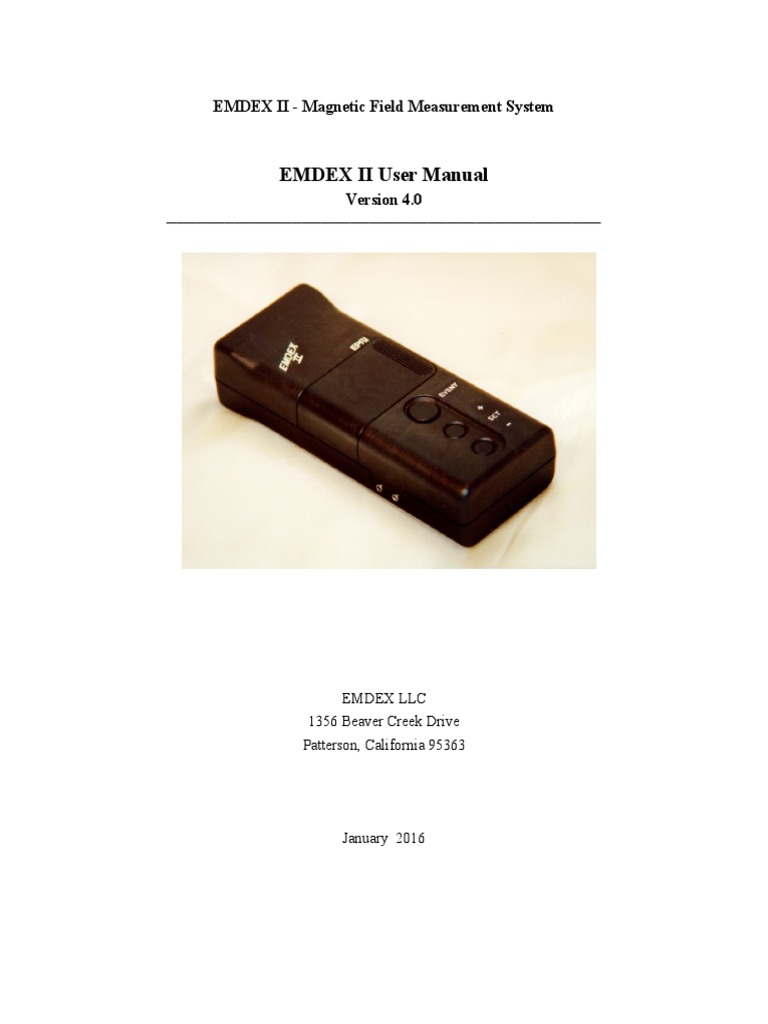 Emdex Ii Manual 4.0 - 2016 | PDF | Usb | Analog To Digital Converter