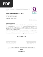 Carta de NO Siniestro Qualitas | PDF