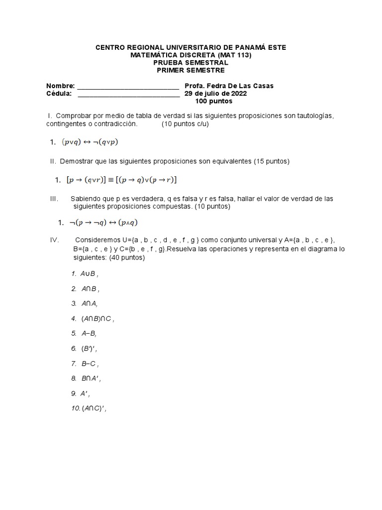 Examen Semestral | PDF