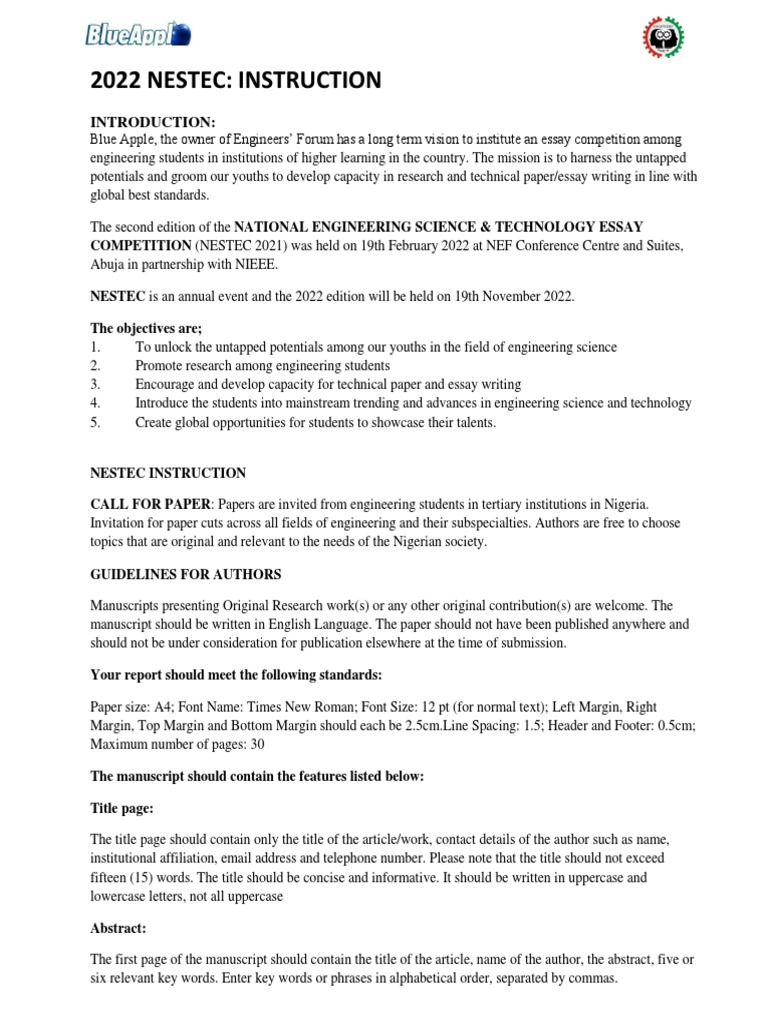 Nestec 2022 Instruction | PDF | Bracket | Letter Case