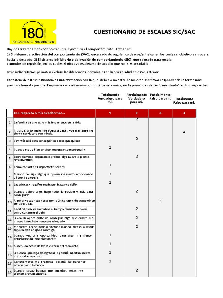 Test Sic Sac | PDF | Sicología