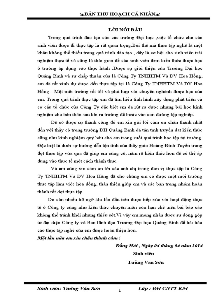 (123doc) Bao Cao Thuc Tap Tot Nghiep Nganh Cong Nghe Thong Tin | PDF