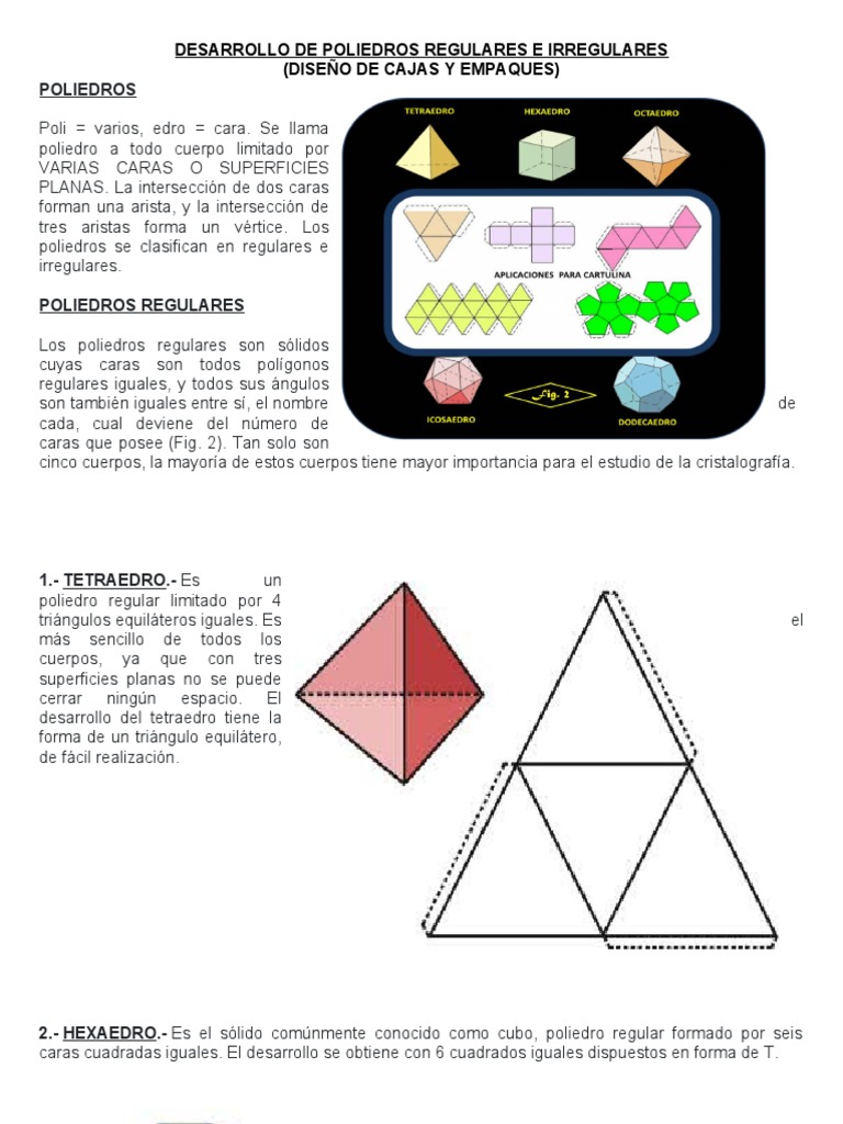 Desarrollo de Poliedros Regulares e Irregulares | PDF | Triángulo ...