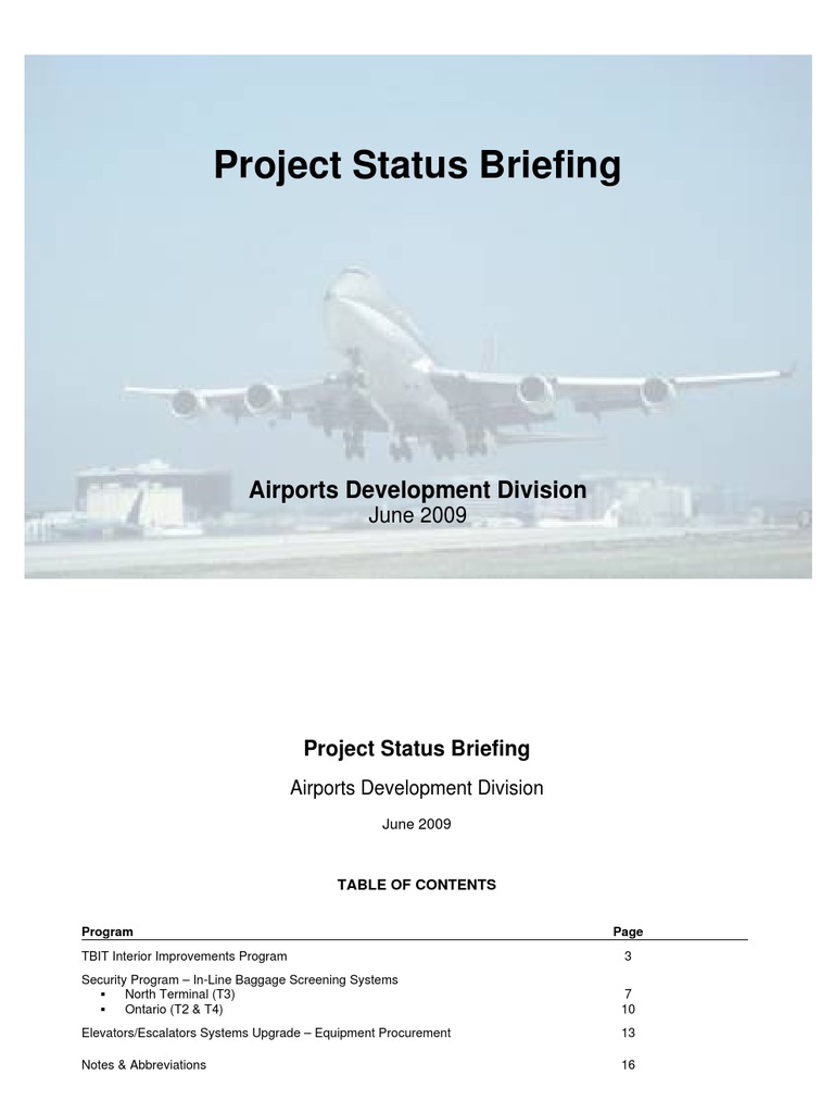Project Status Briefing | PDF | Transportation Security Administration ...