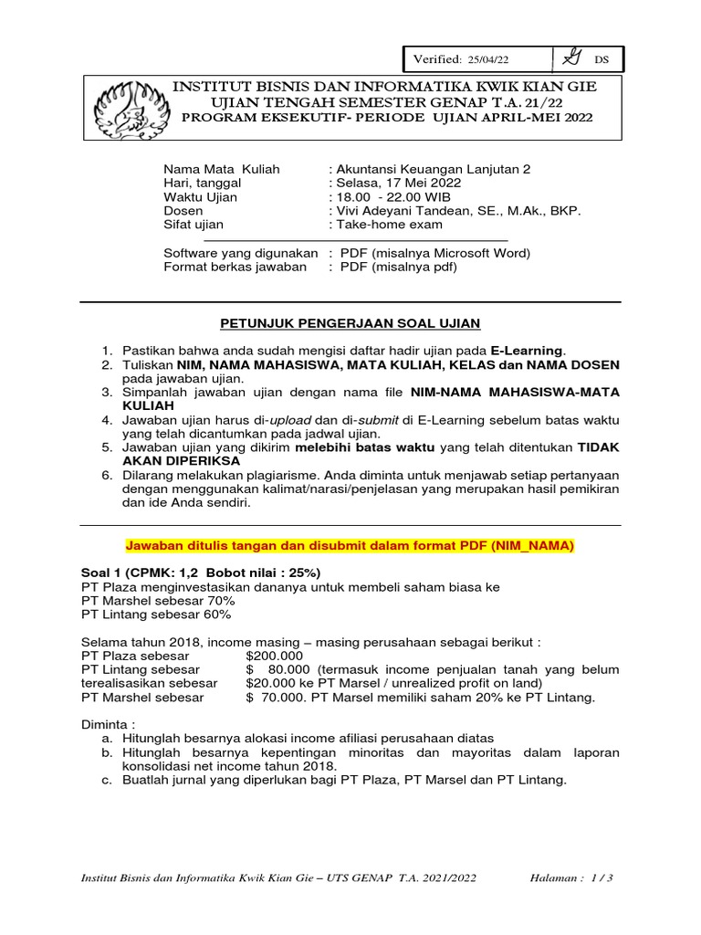 Akl 2 - Uts Eksekutif Genap 21-22 - Akl 2 | PDF | Karier & Perkembangan | Bisnis