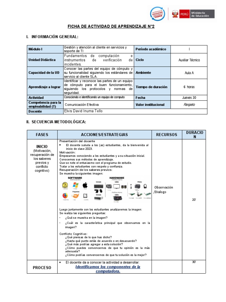 Ficha de Actividad N°2 | PDF | Evaluación | Aprendizaje