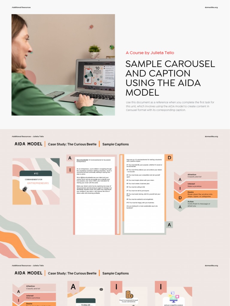 U5-01 - Sample Carousel and Caption Using The AIDA Model - EN | PDF | Entrepreneurship ...