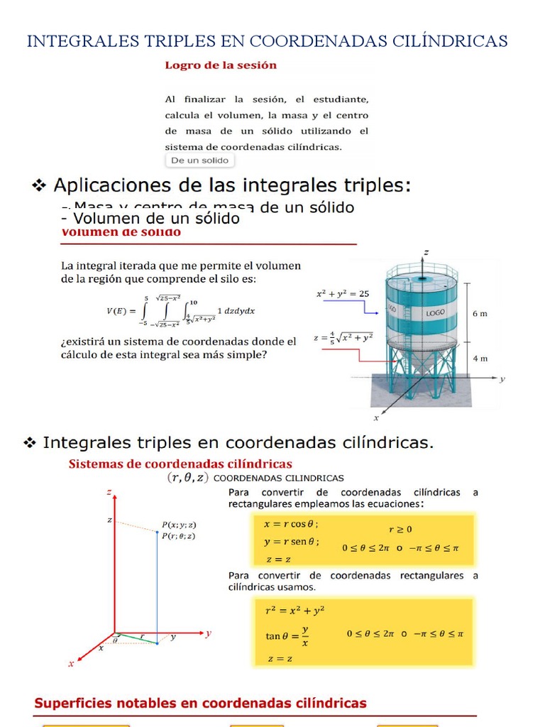 Integrales Triples en Coordenadas Cilíndricas | PDF