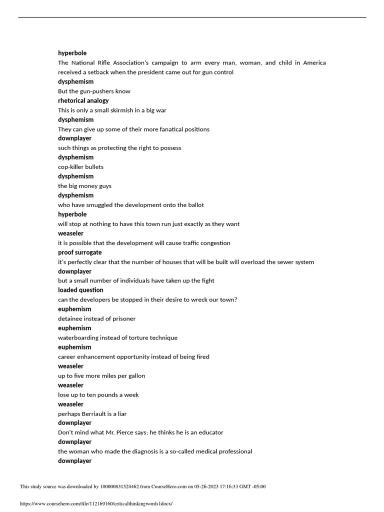 Criticalthinkingwords 1 | PDF