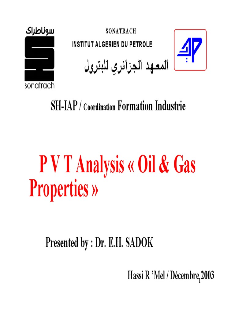 PVT Hassi R'mel | PDF | Spectre électromagnétique | Équilibre chimique