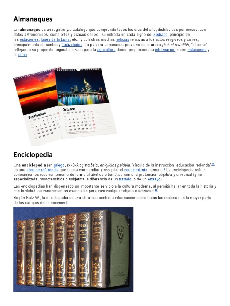 Almanaques | PDF | Enciclopedias