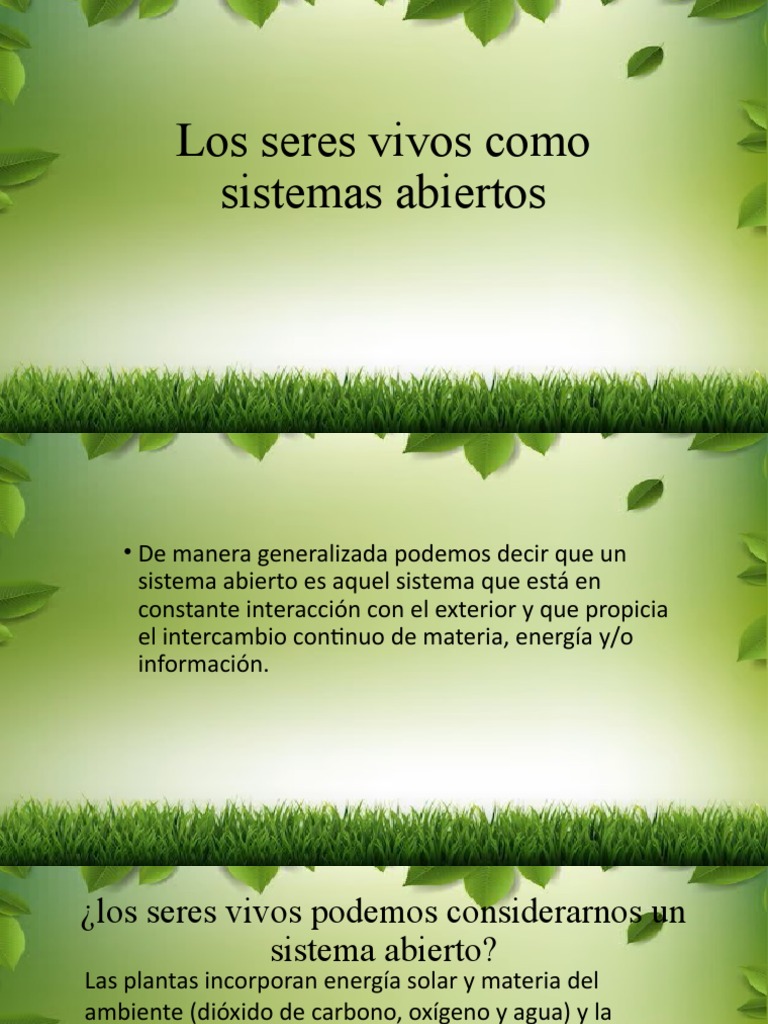 Los Seres Vivos Como Sistemas Abiertos | PDF | Organismos | Vida