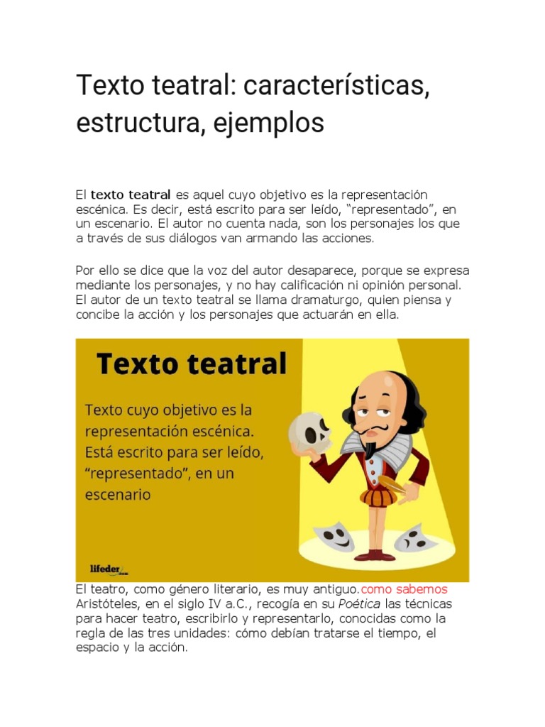 Texto Teatral | PDF | Teatro | Comedia