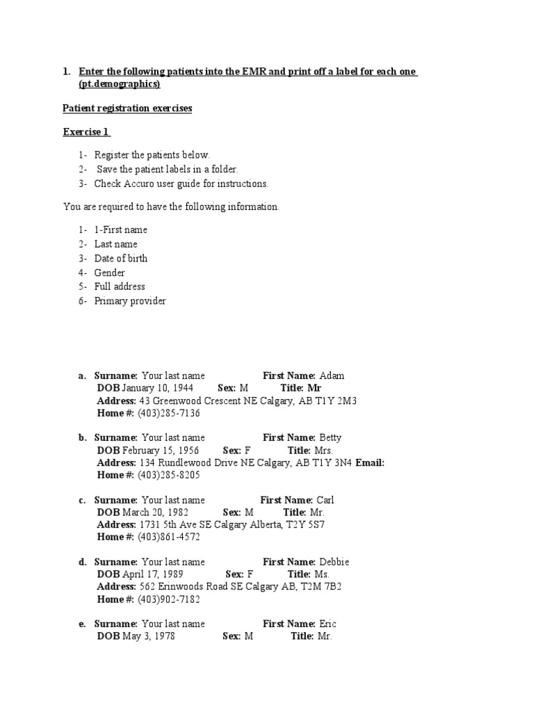 EMR Patient Registration Guide | PDF