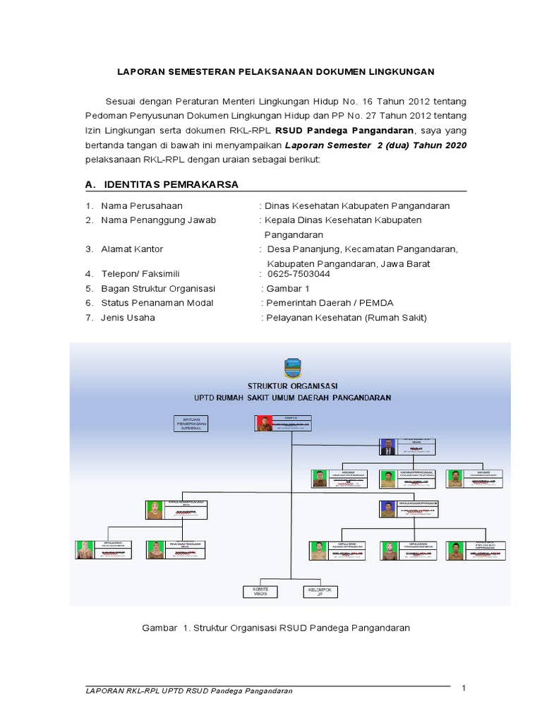 Laporan RKL-RPL Rsud Pangandaran Smester 2 Tahun 2020 | PDF