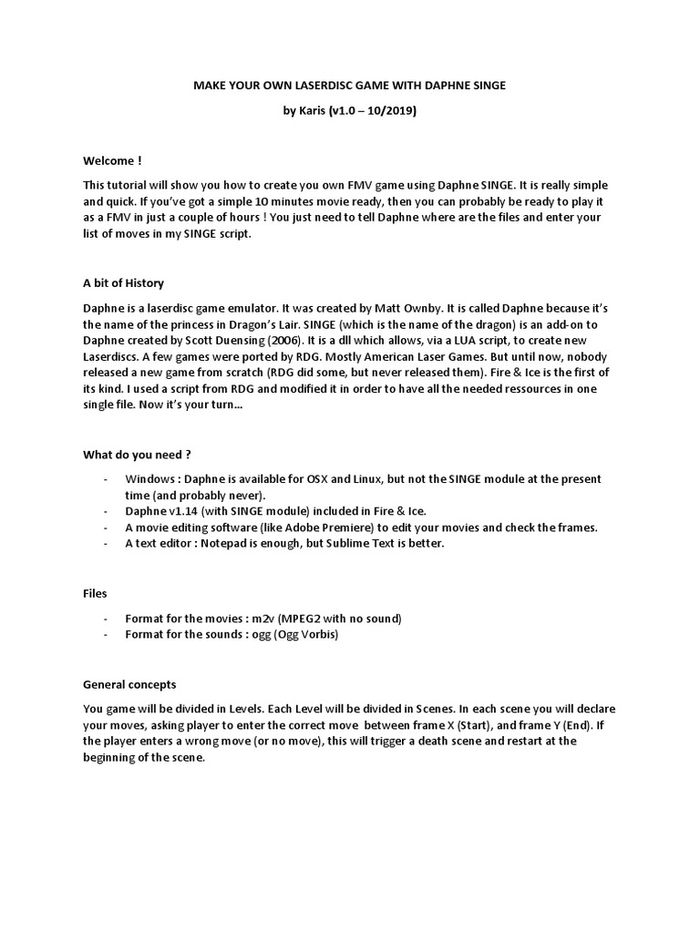 Create FMV Games with Daphne SINGE | PDF | Computing | Software